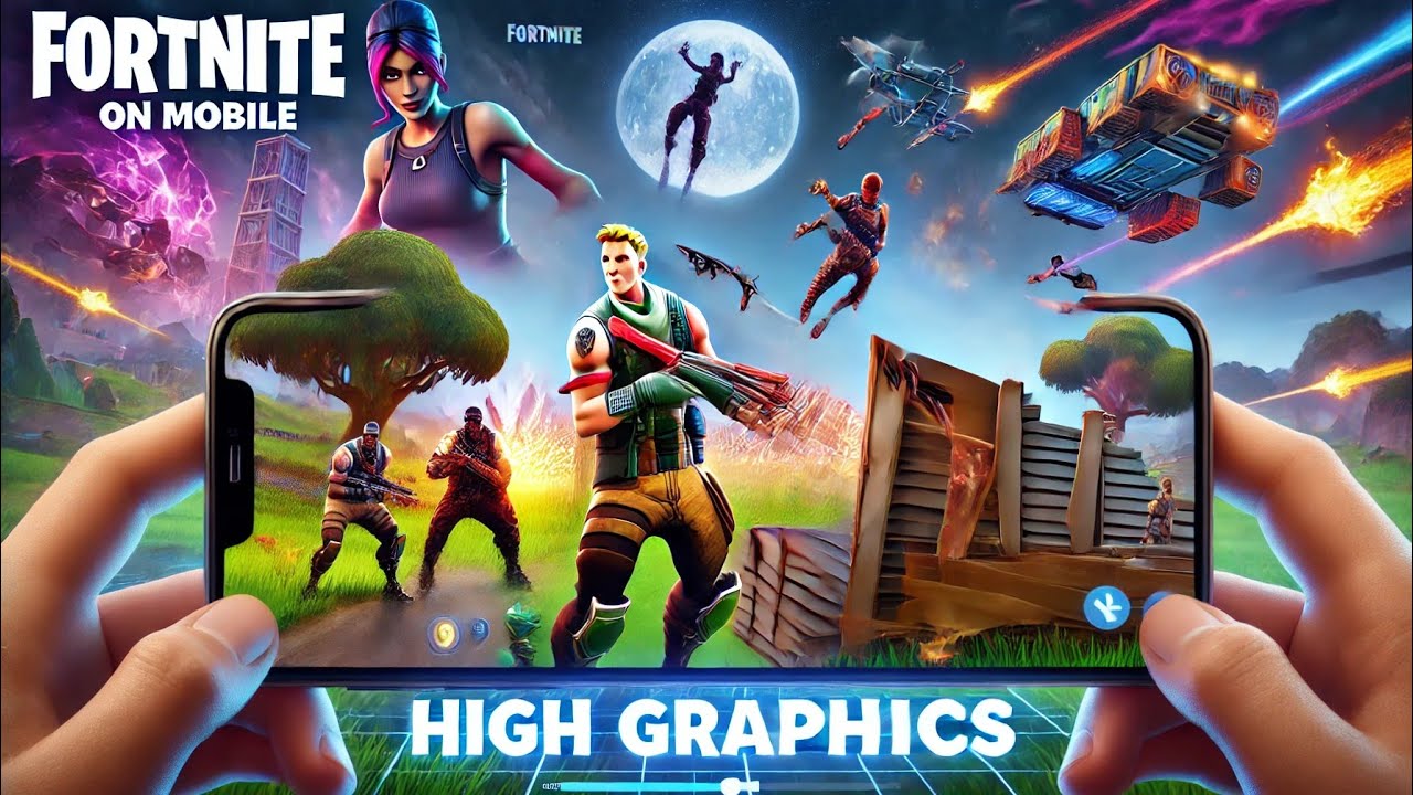 Fortnite gameplay on mobile with high graphics settings - YouTube