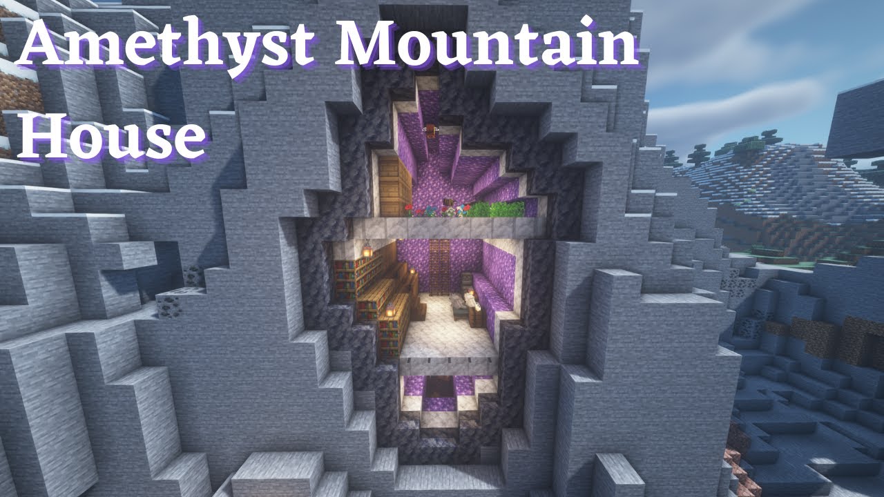 Minecraft | How to Build an Amethyst Geode Mountain House (Tutorial ...