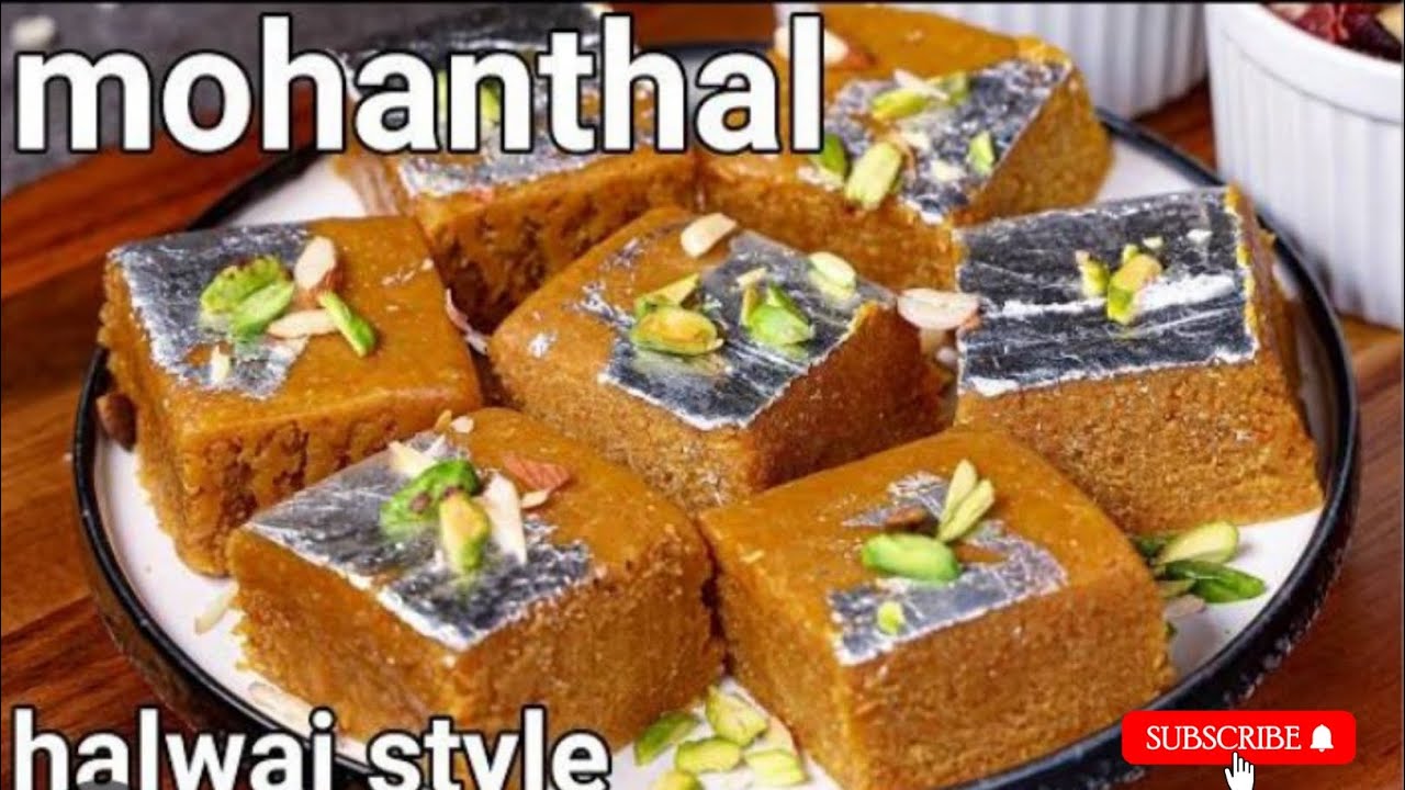 Mohanthal Sweet Recipe 🍥 | Halwai style Gujrati Sweet | Besan Recipe ...