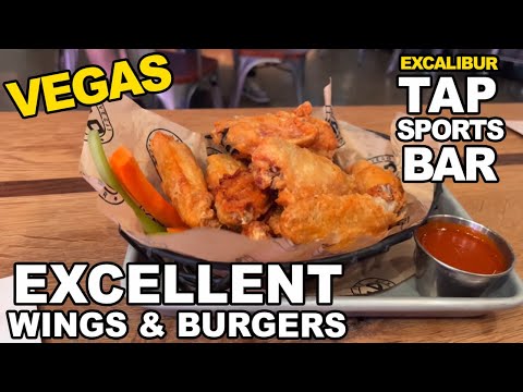 EXCELLENT Wings & Burgers at Excalibur's TAP Sports Bar! Las Vegas ...
