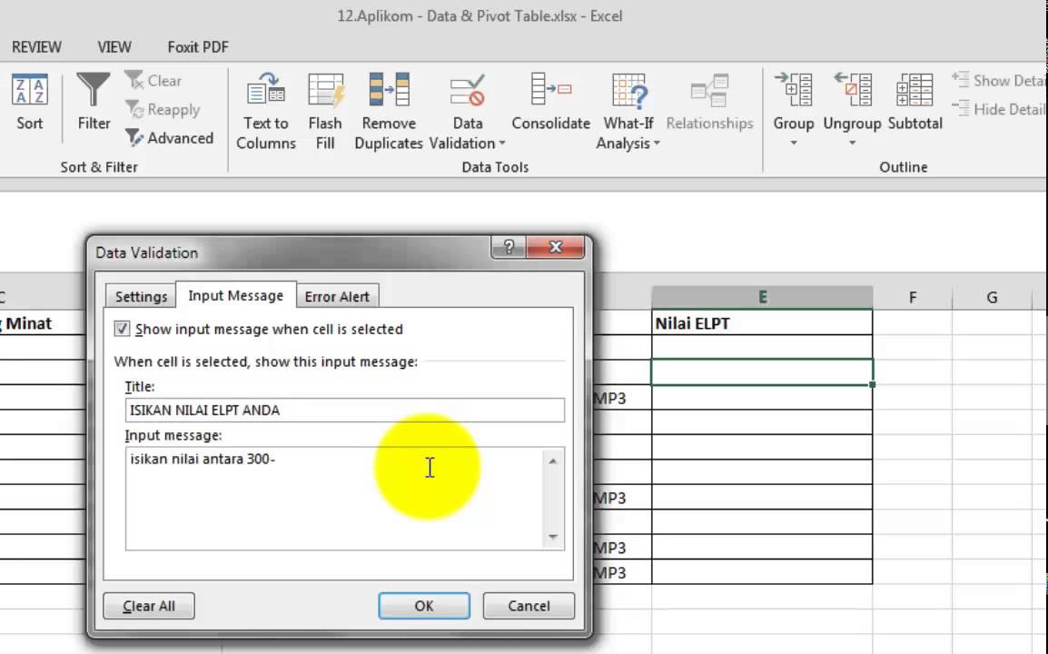 Data Validation Youtube