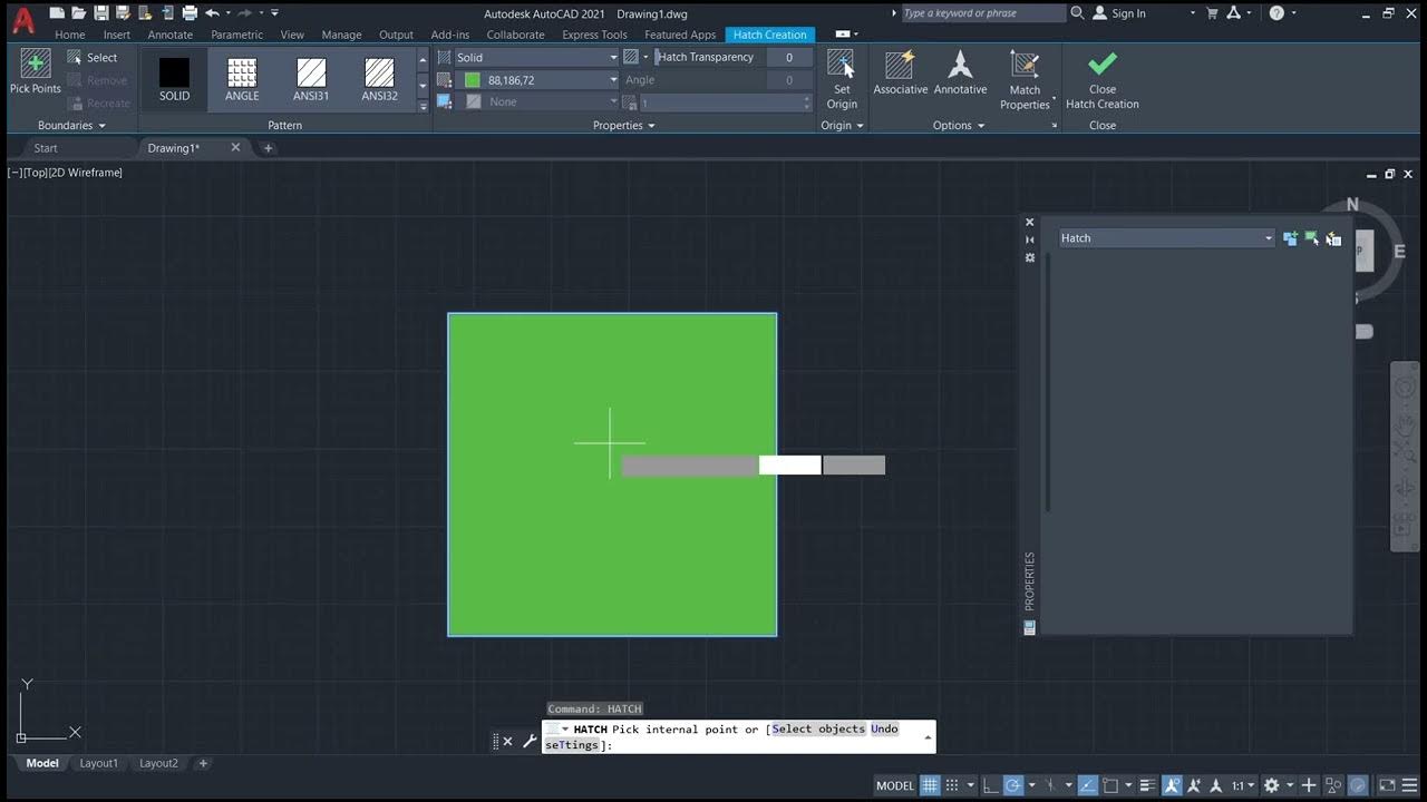 AutoCAD How To Rectangle Fill Color - YouTube