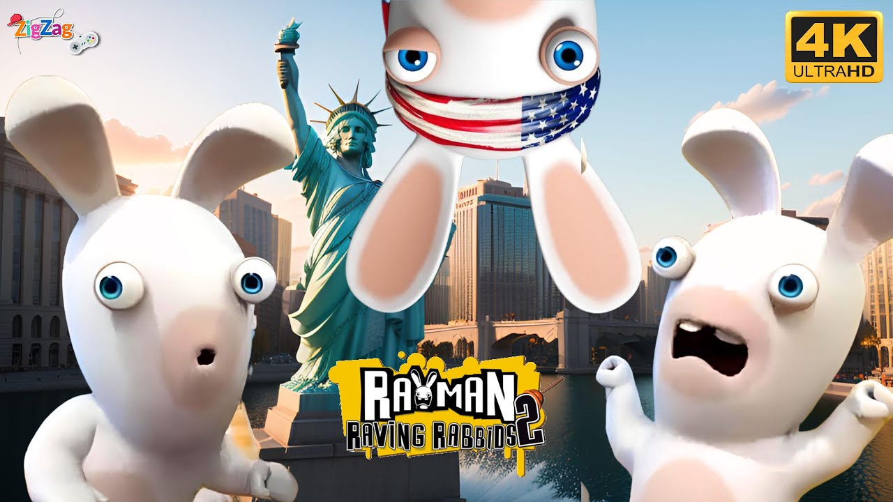 Invadindo os EUA | Rayman Raving Rabbids 2 | All Minigames Invading the ...