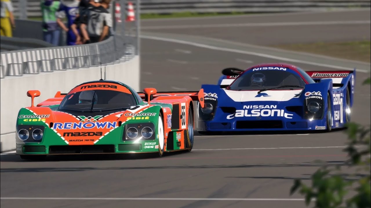 Mazda 787B 1991 vs Nissan R92CP 1992 at Nordschleife Track Day - YouTube