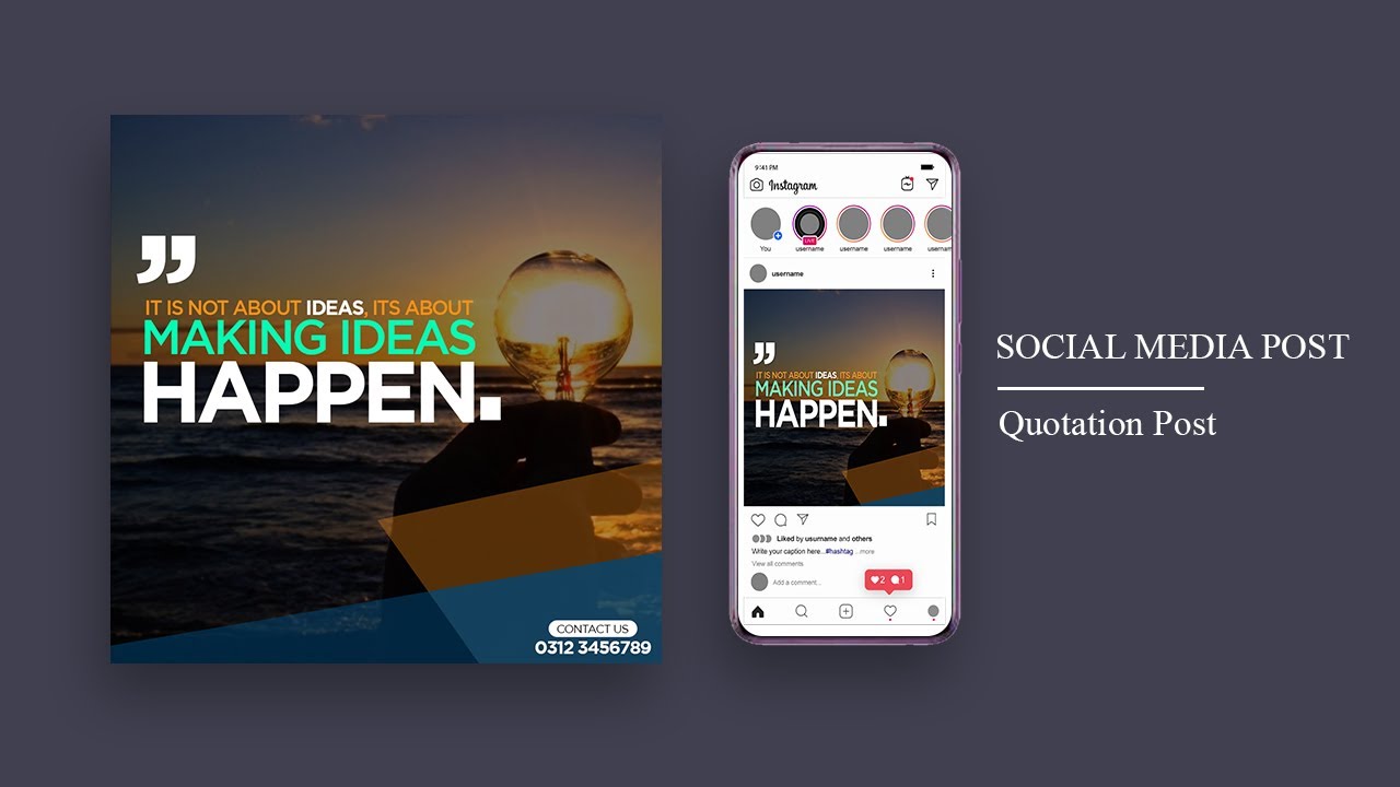 Quotation Poster Design | Motivational Post Design | Photoshop | Annas ...