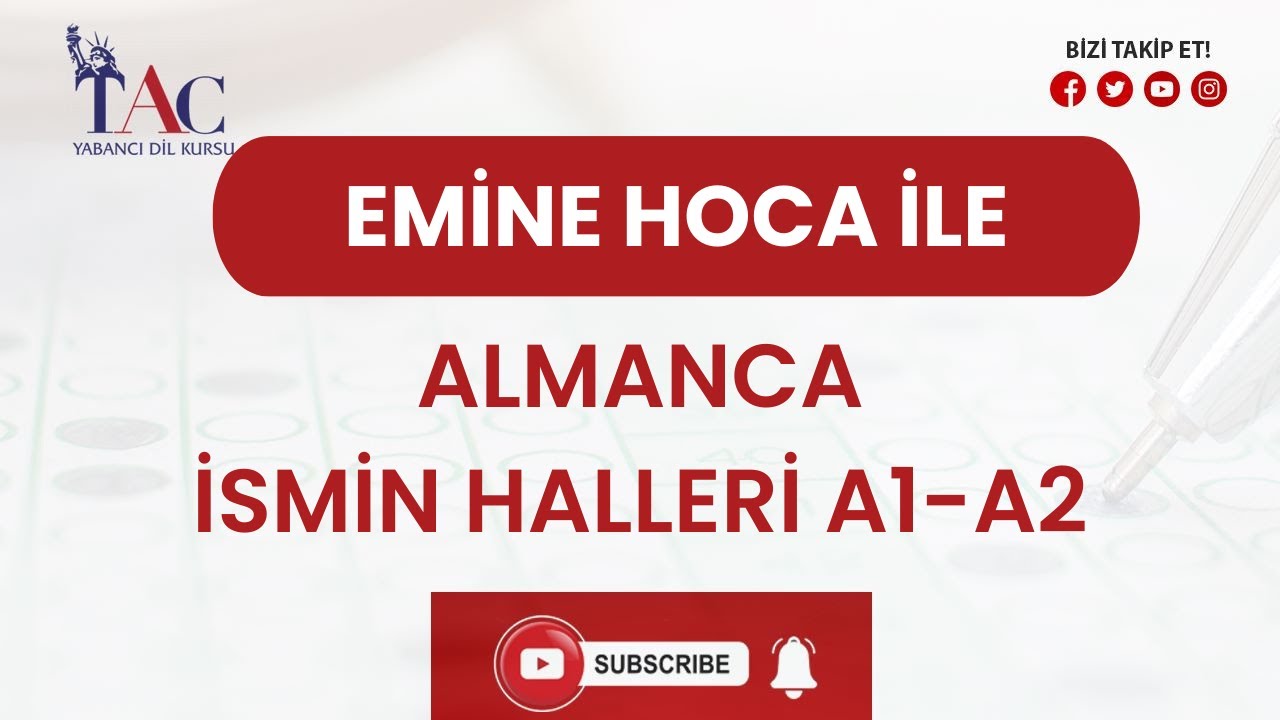 ALMANCA İSMİN HALLERİ A1-A2 I EMİNE HOCA - YouTube