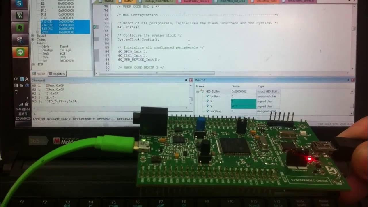 STM32F401 Discovery USB Mouse Using LSM303DLHC - YouTube