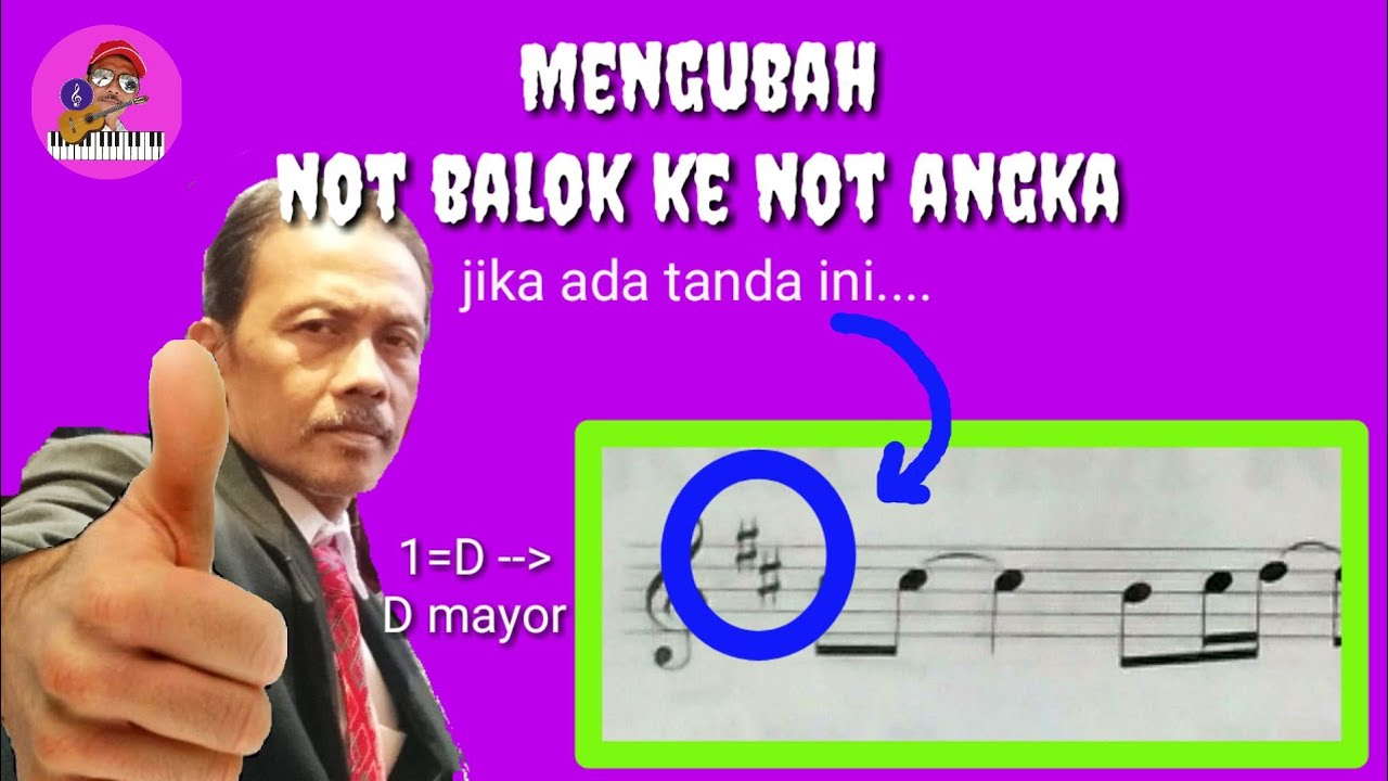 Cara mengubah not balok ke not angka 1 = D (major) key signature 2 ...