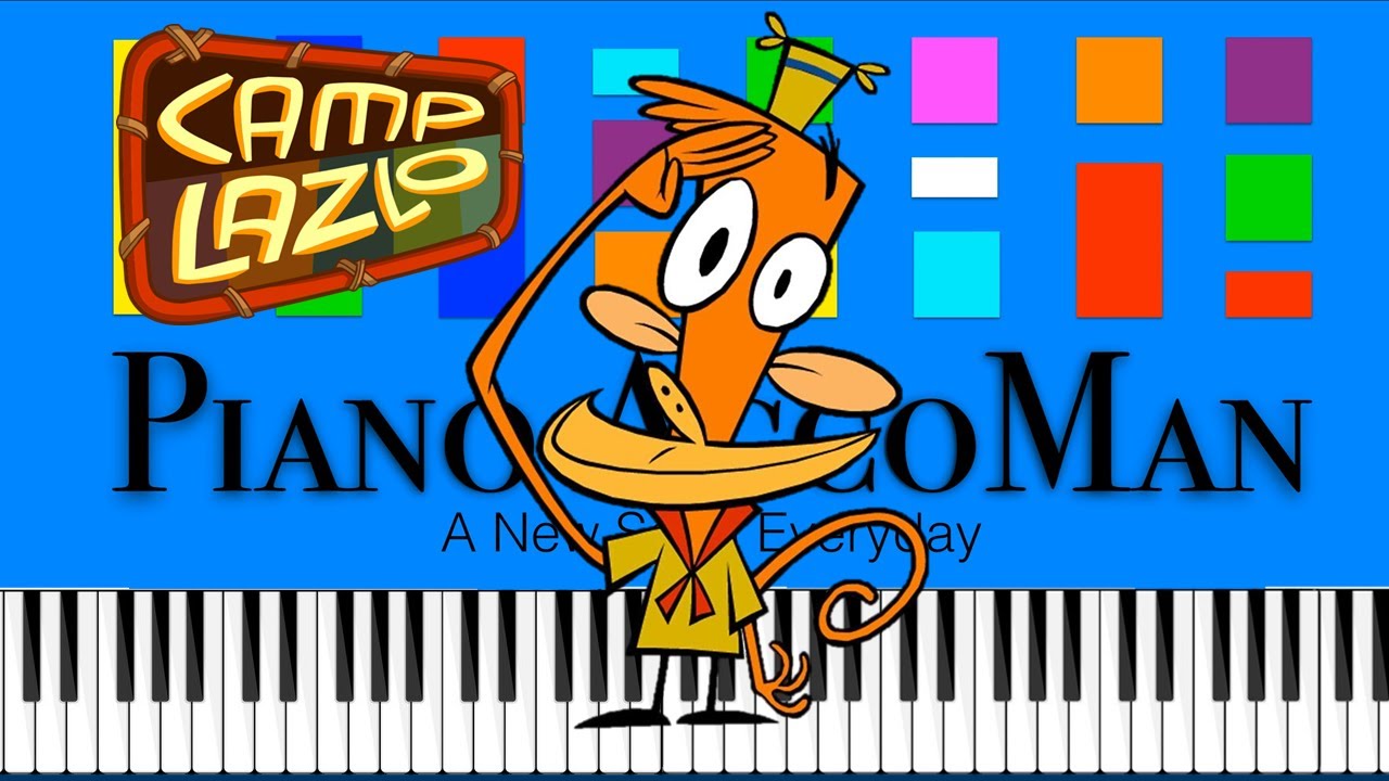 Camp Lazlo Theme Song Slow EASY Medium 4K Piano Tutorial - YouTube