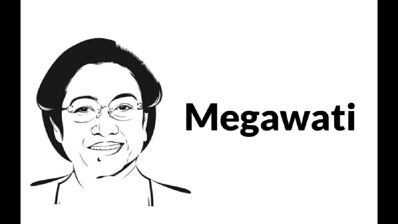Cara menggambar Megawati dari kata Megawati 2021 || Presiden Megawati ...