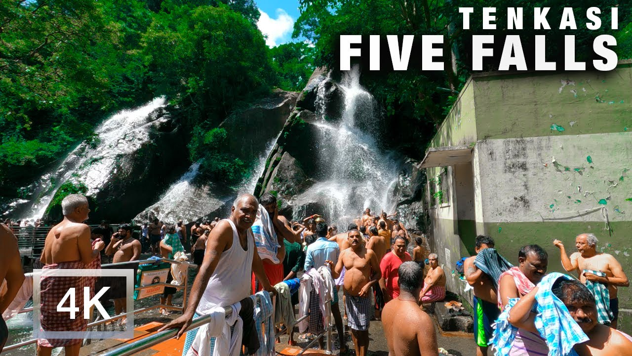 4K 60fps Walking Tour, Five Falls Courtellam, Tamil Nadu - YouTube