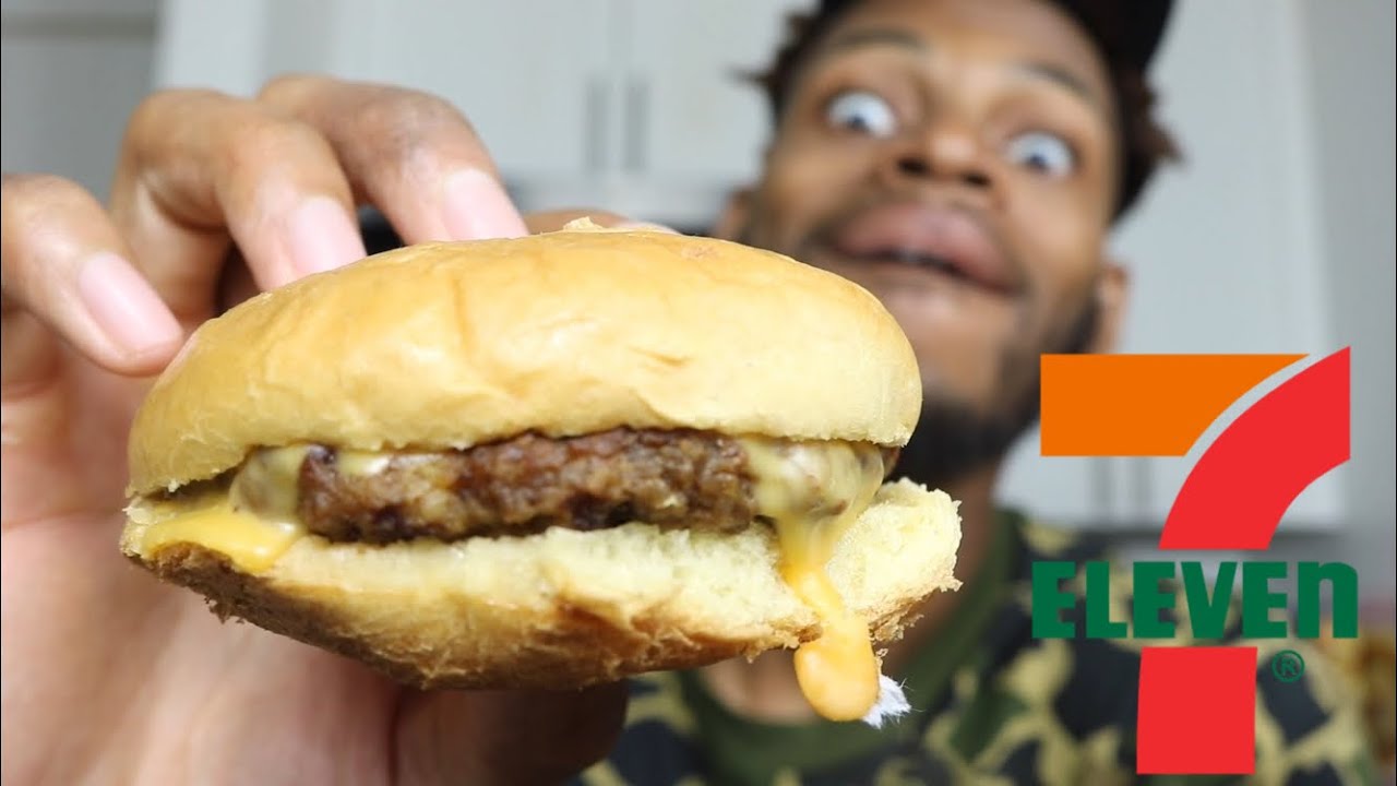 EATING 7 ELEVEN CHEESEBURGER! - YouTube