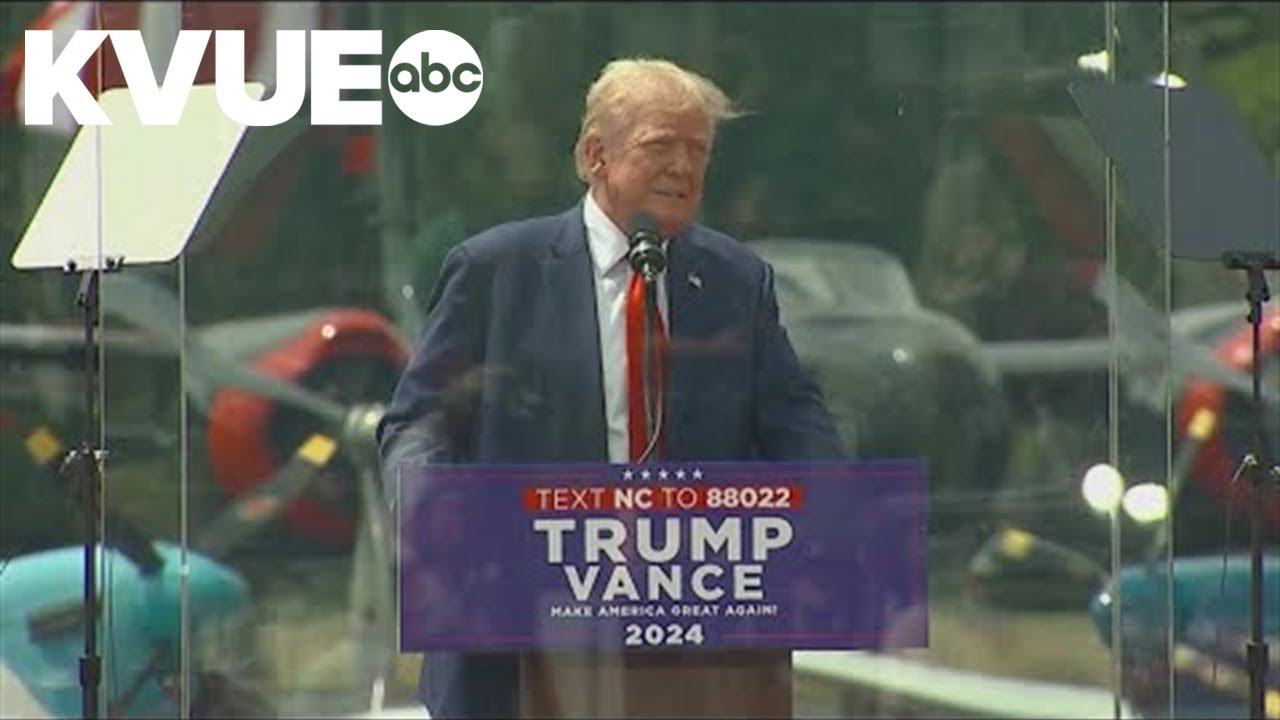 Former President Donald Trump holds first outdoor rally since ...