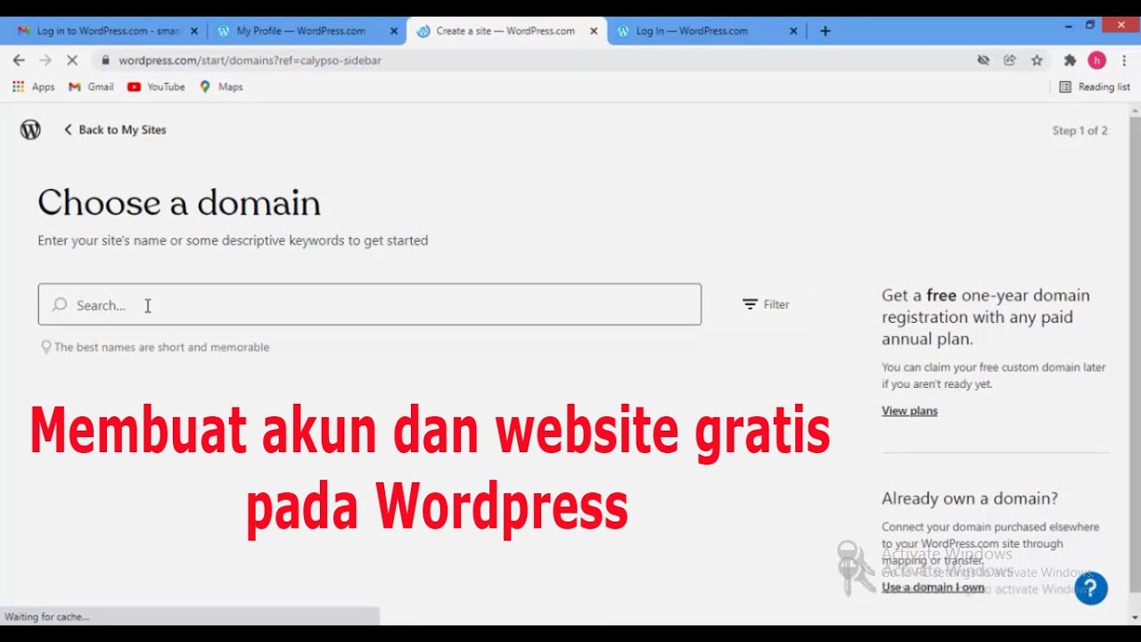 membuat akun dan website gratis wordpress - part 1 - YouTube