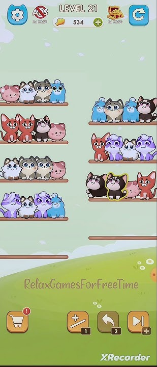 Cat Sort Puzzle: Cute Pet Game - Levels 20, 21 gameplay cute animal color sort game walkthrough ...