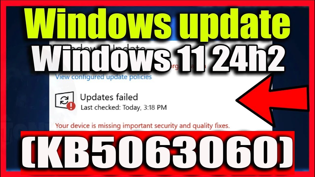 Come risolvere Windows Update installazione fallita | (KB5063060 ...