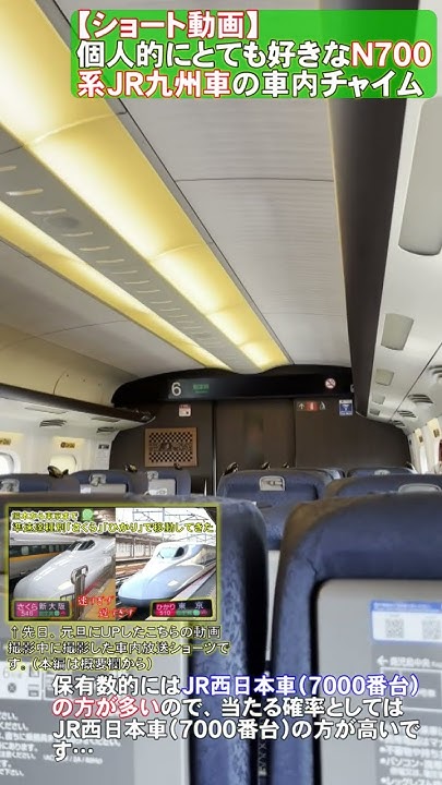 【神車内チャイム】JR九州所属のN700系車内チャイム #shorts - YouTube