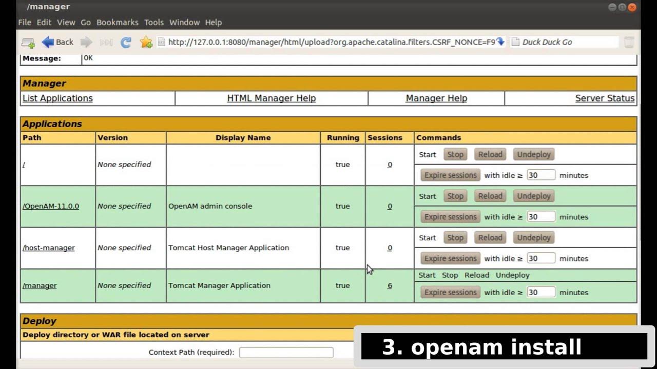 OpenAM and OpenDJ installation in tomcat - YouTube