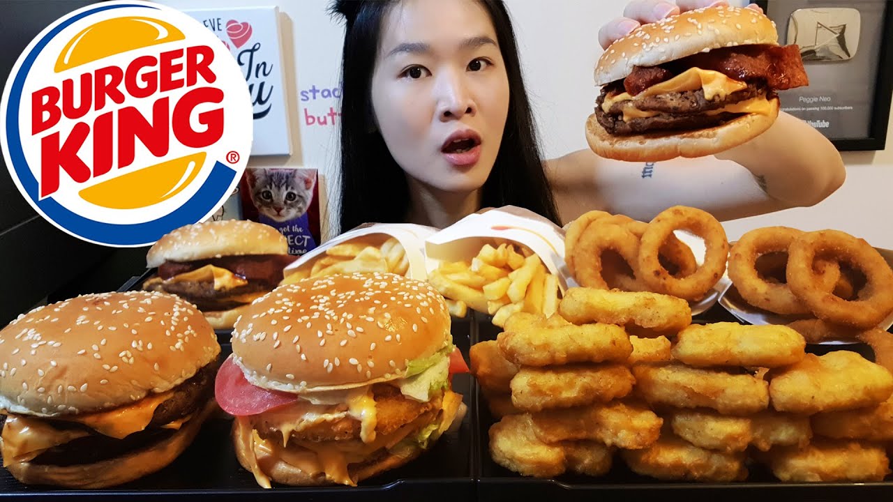 Massive Burger King Feast! Triple Stacker Beef & Chicken Burgers, Onion ...