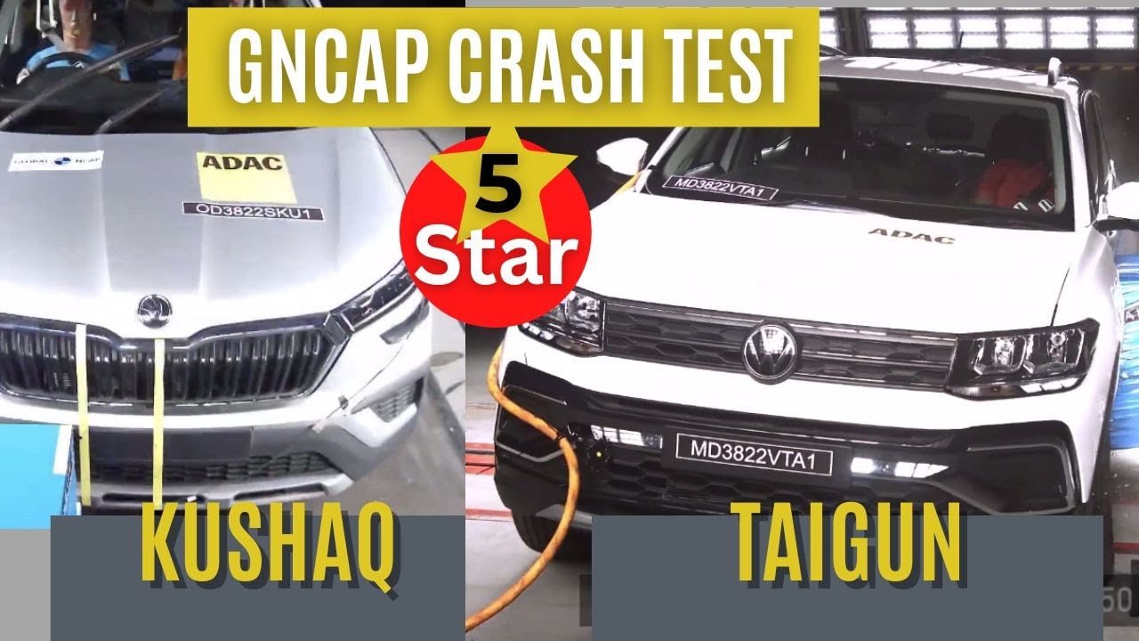 Volkswagon Taigun and Skoda Kushaq Shine in Latest GNCAP Tests⭐⭐⭐⭐⭐ ...