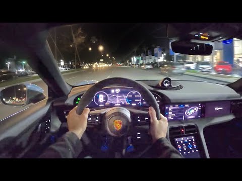 2020 Porsche Taycan 4S Performance Battery Plus POV Night Drive (3D Audio)(ASMR)