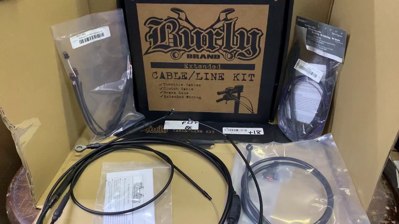 Harley Davidson FLSTF fatboy 18 “ ape hangers installation Burly wiring ...