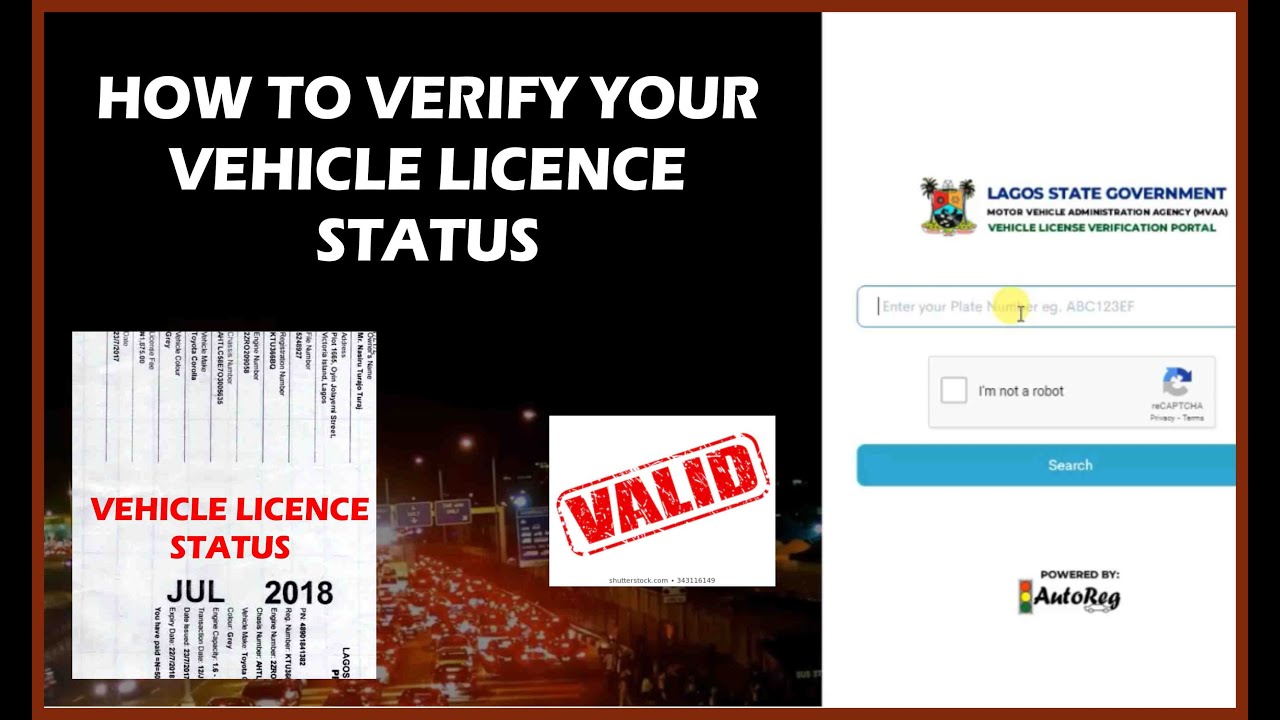 How To Verify Vehicle Licence Registration Status - YouTube