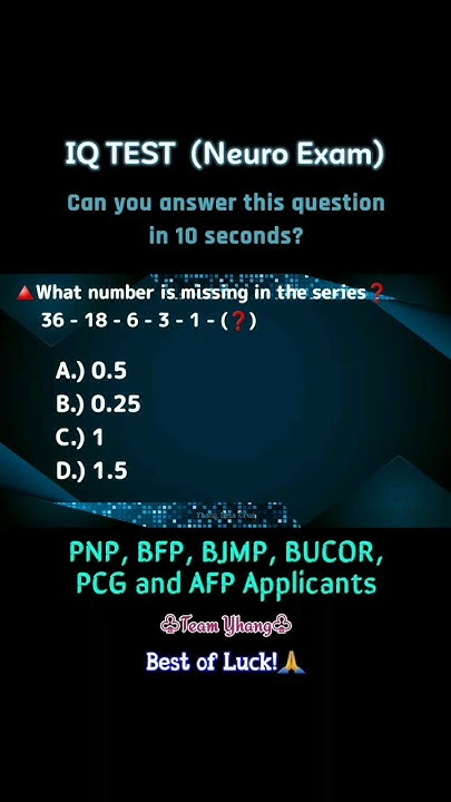 NEURO EXAM | IQ TEST | APTITUDE TEST | BFP, BUCOR, PCG, AFP, PNP AND ...