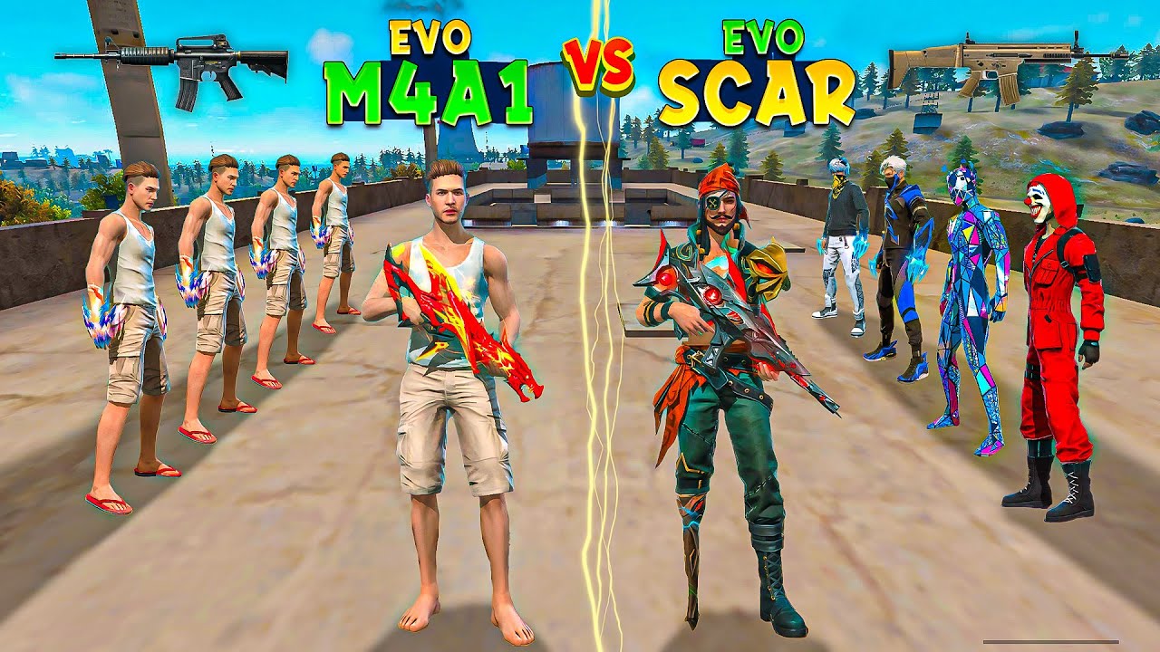 Evo Scar vs Evo M4A1 on Factory Roof | Pro Player vs Adam | Gun Skin ...