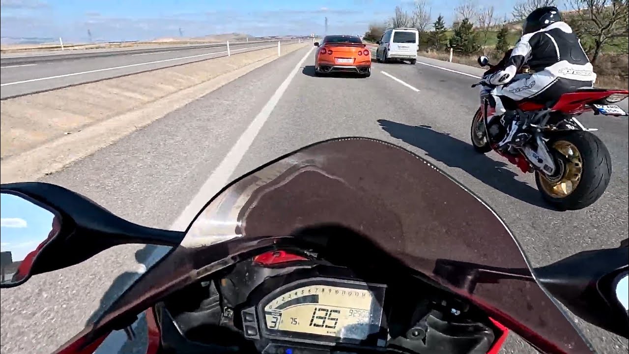 Nissan gt R & CBR Menderes Kılınç & Salih Çınar CBR 1000 rr SP ( gopro ...