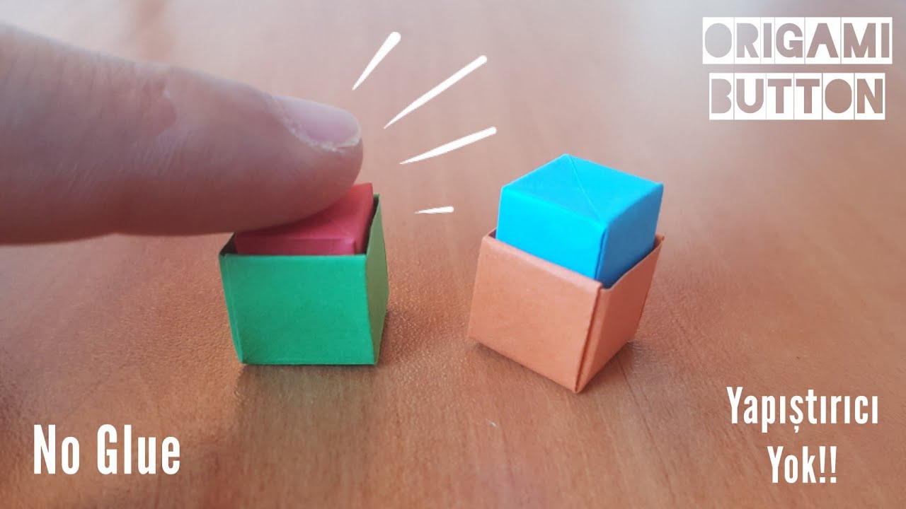 How to make MINI Origami BUTTON TOY WITHOUT gluing [origami pop ...