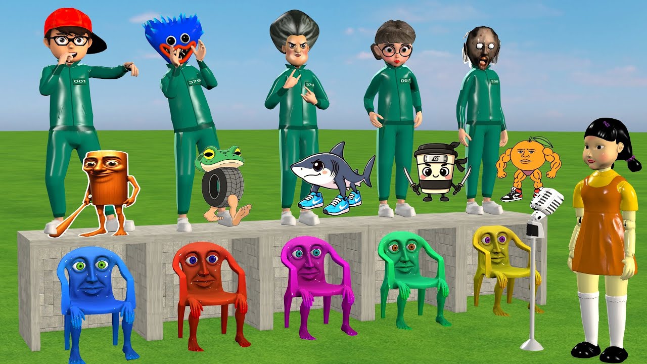 Scary Teacher 3D vs Squid Game Singing Tung Tung Tung Sahur Sit ...