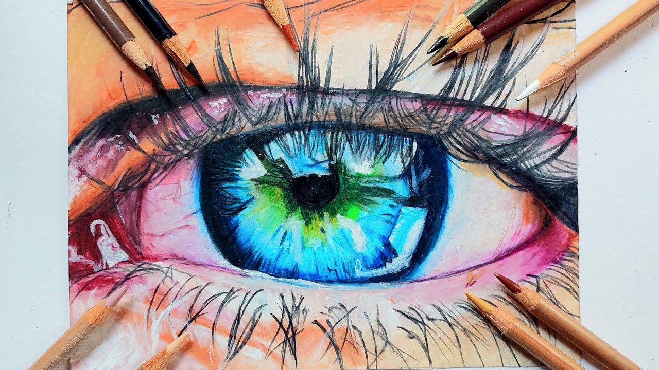 Realistic Eye Drawing Timelapse - YouTube