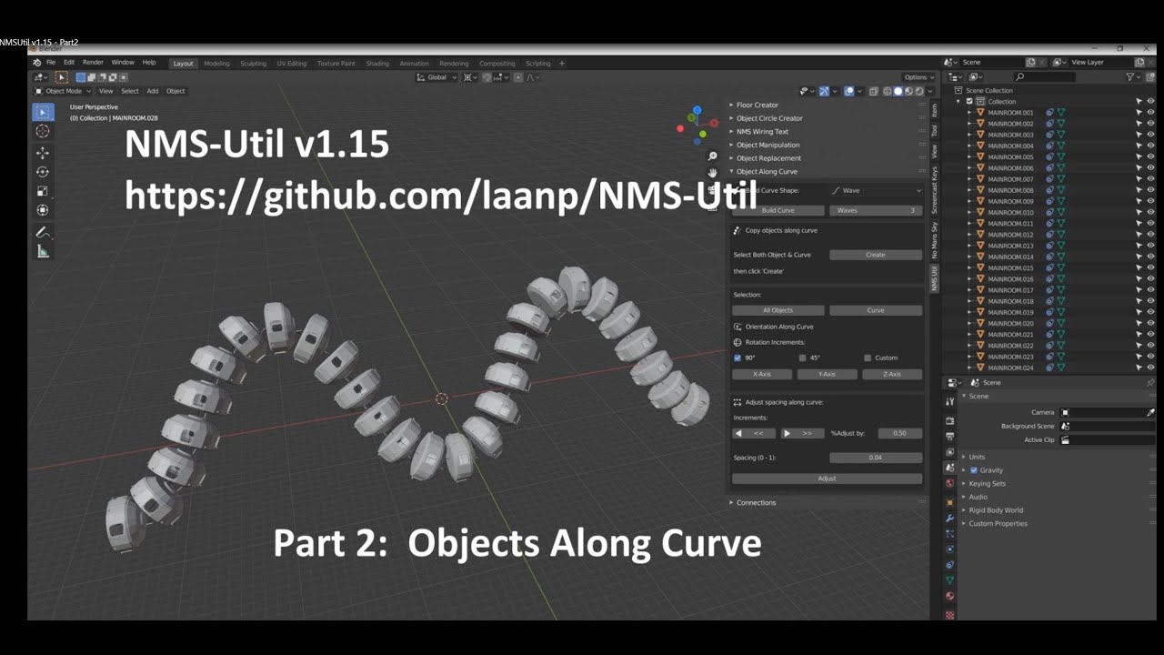 NMS-Util v1.15 - Part2 (Object Along Curve) - YouTube