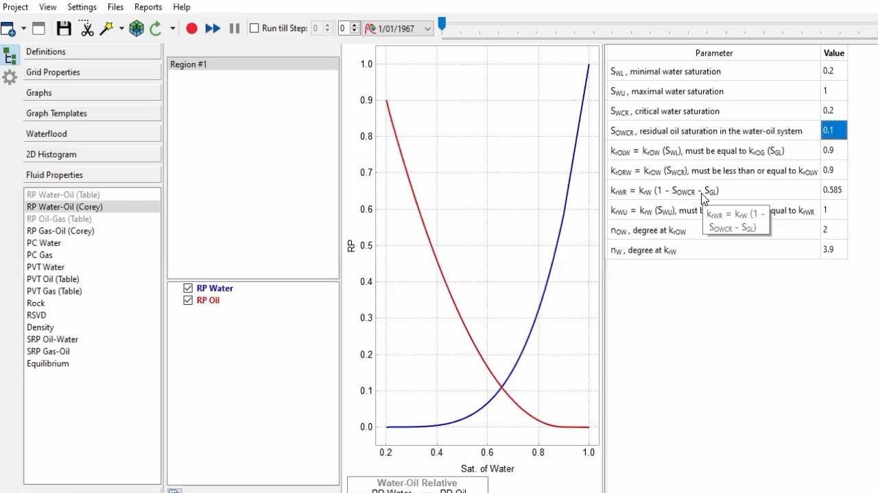 tNavigator 93: Convert Relative Permeability Data to Corey Function ...