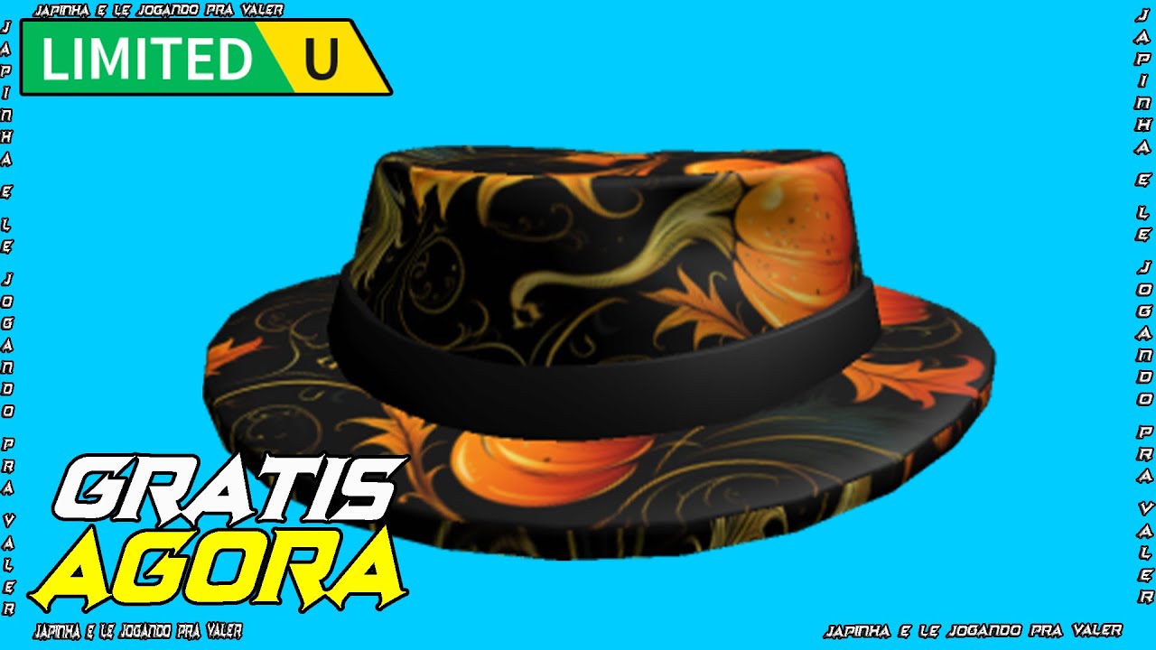 GRÁTIS AGORA ESSE ITEM Limited UGC Fedora clássico de abóbora ROBLOX ...