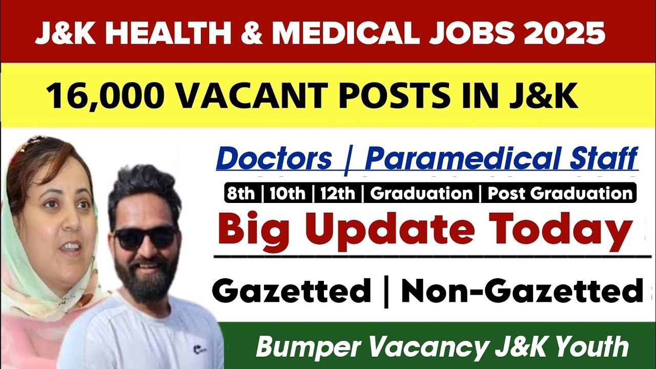 J&K Health & Medical Jobs 2025 | 16,000 Health & Medical Posts ...