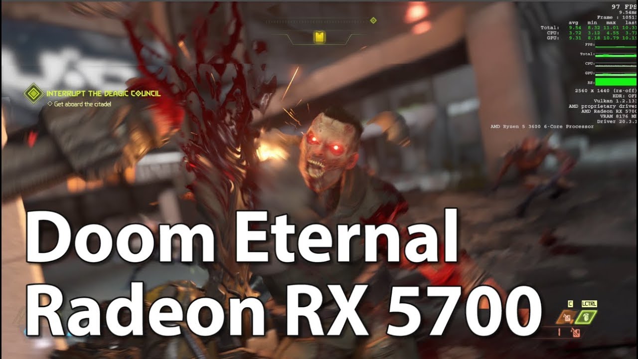 Gaming on AMD Radeon RX 5700 & Ryzen 5 3600 - Doom Eternal 4K - YouTube