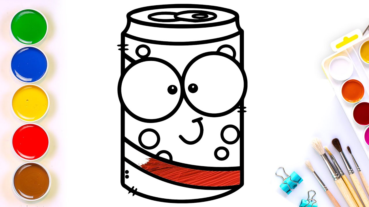 How To Draw An Soda can Pencil Drawing Painting Coloring for Kids ️ ...