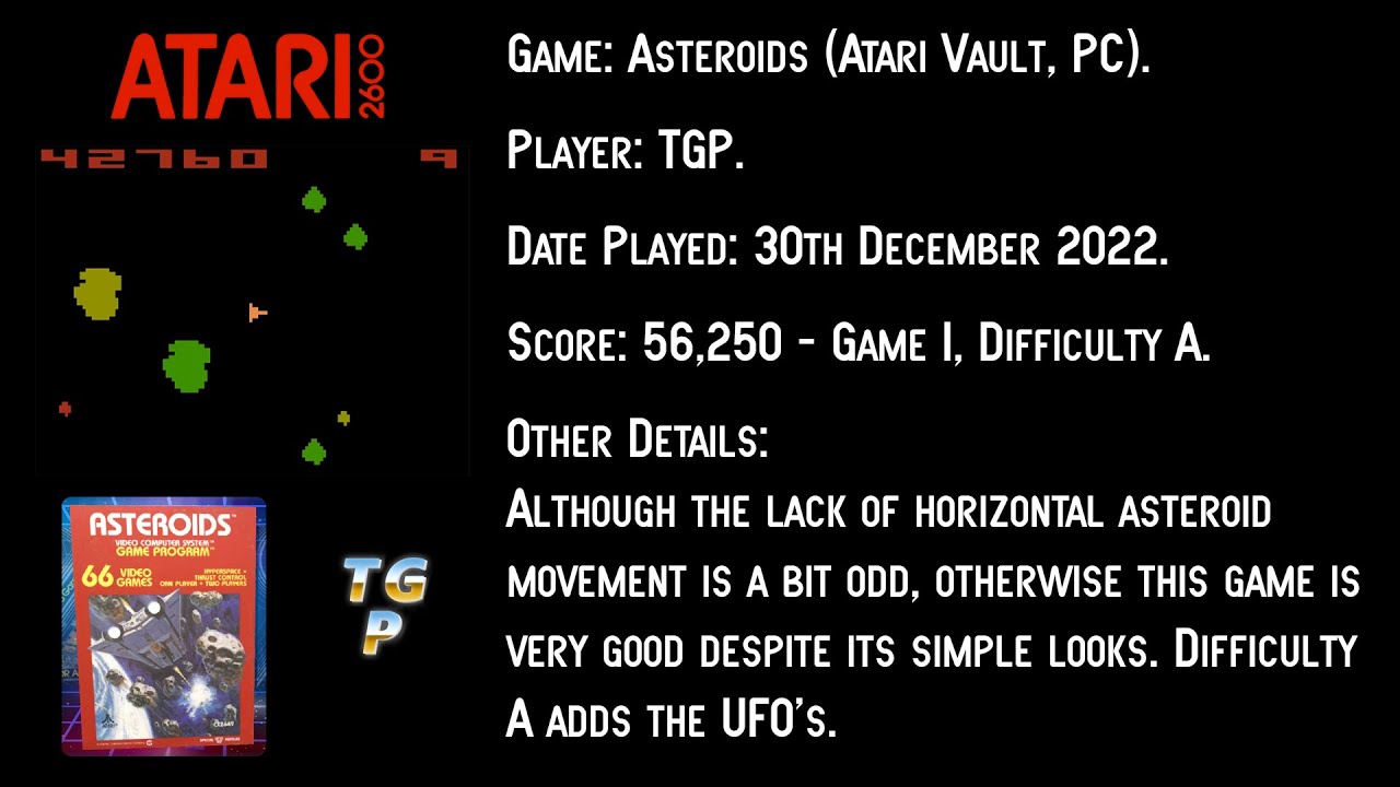 Asteroids - Atari VCS / 2600 - Atari Vault - Game 1, Difficulty A ...