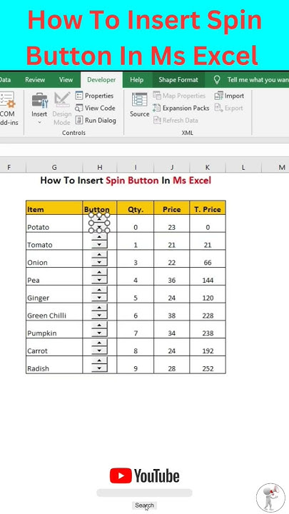 How To Insert Spin Button In Ms Excel Excelgyan01 Shorts Viral Reels Shortviral Excel π±