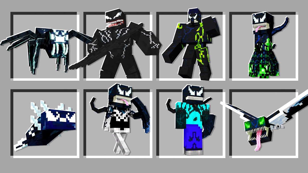 VENOMCRAFT ADDON: TODOS OS MOBS TRANSFORMADOS EM VENOM NO MINECRAFT ...
