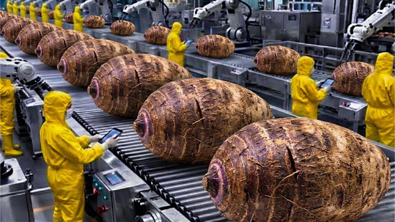 The BEST Taro Chip Factory Tour - From Raw Taro to Delicious Chips ...
