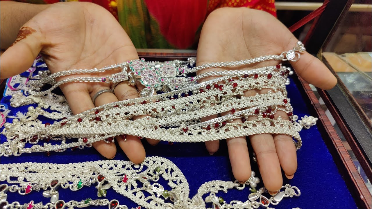 রুপা চান্দির ট্রে ভর্তি নুপুরের দাম ও কালেকশন rasu jewellers। gold ...