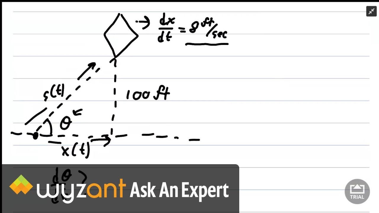 Related Rates: Finding the rate of change of an angle given triangle ...