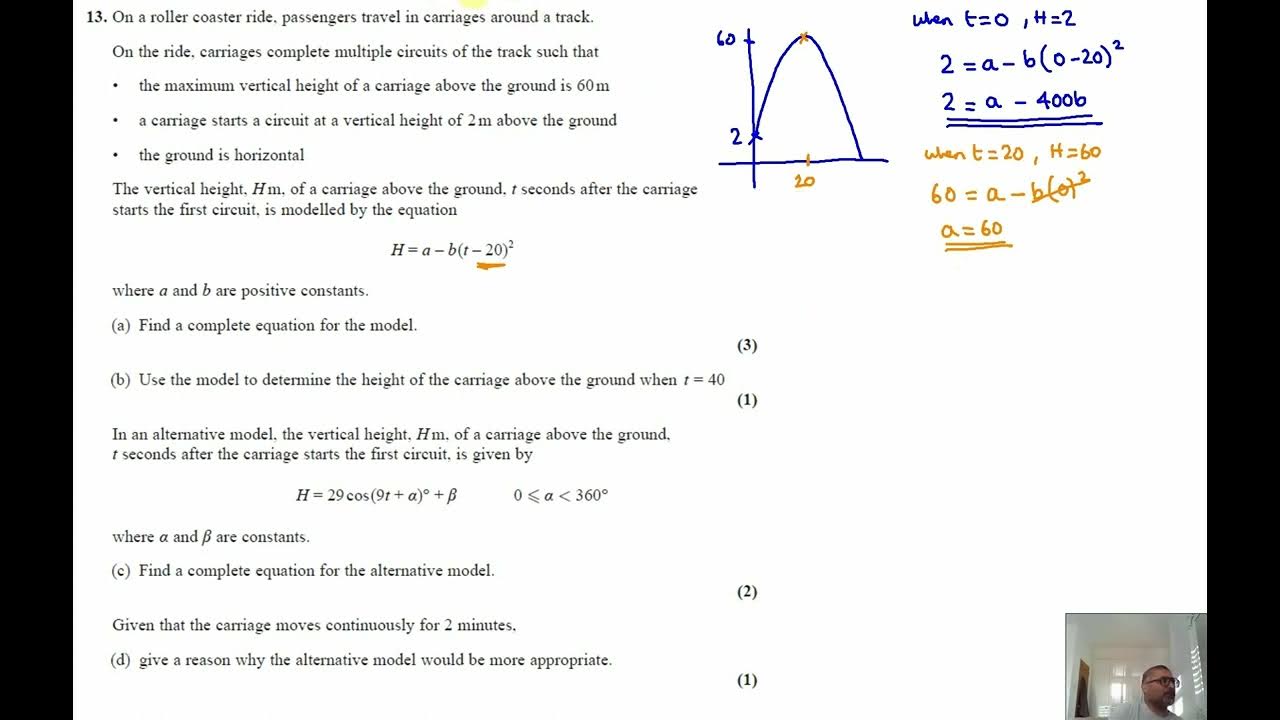 EDEXCEL JUNE 2023 PURE MATHS A LEVEL PAPER 13 A AND B MODELLING ...
