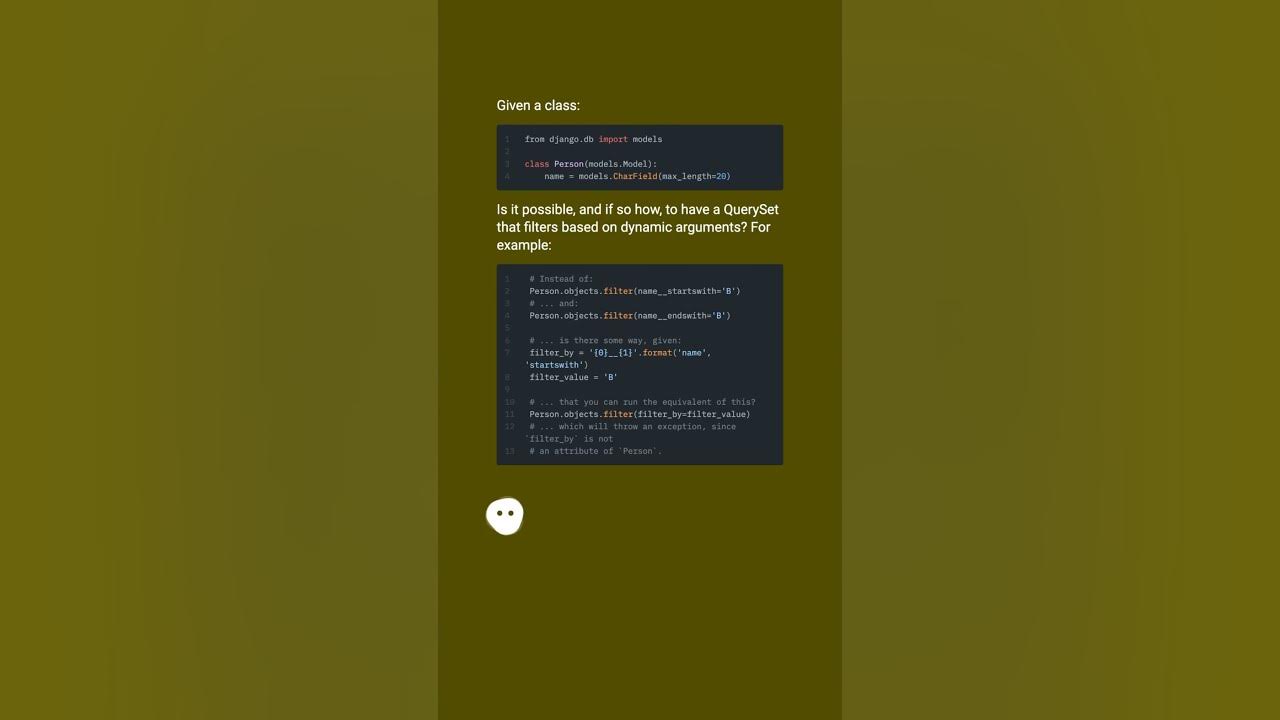 In Django, how does one filter a QuerySet with dynamic field lookups? #shorts - YouTube