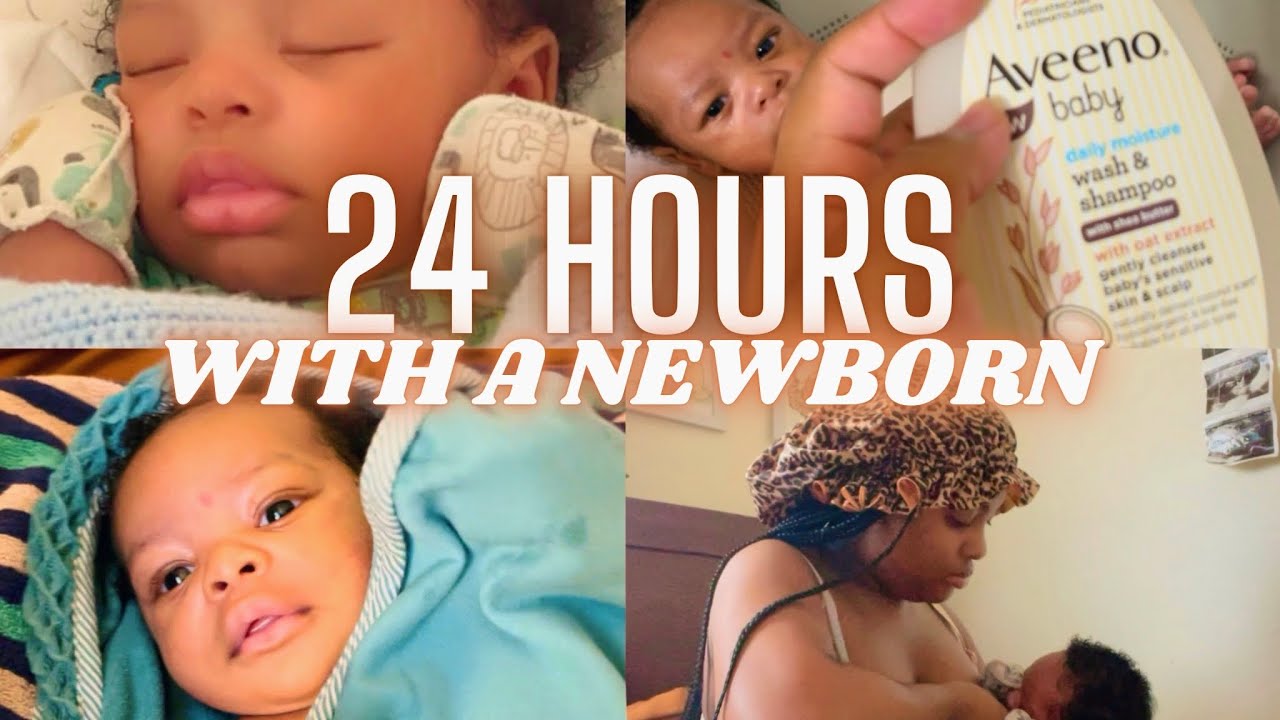 24 HOURS WITH A NEWBORN! Realistic mom vlog/Day In the life of a young ...