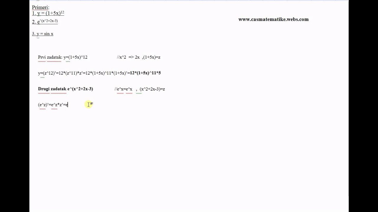 Matematika-Složeni izvodi 1 - YouTube