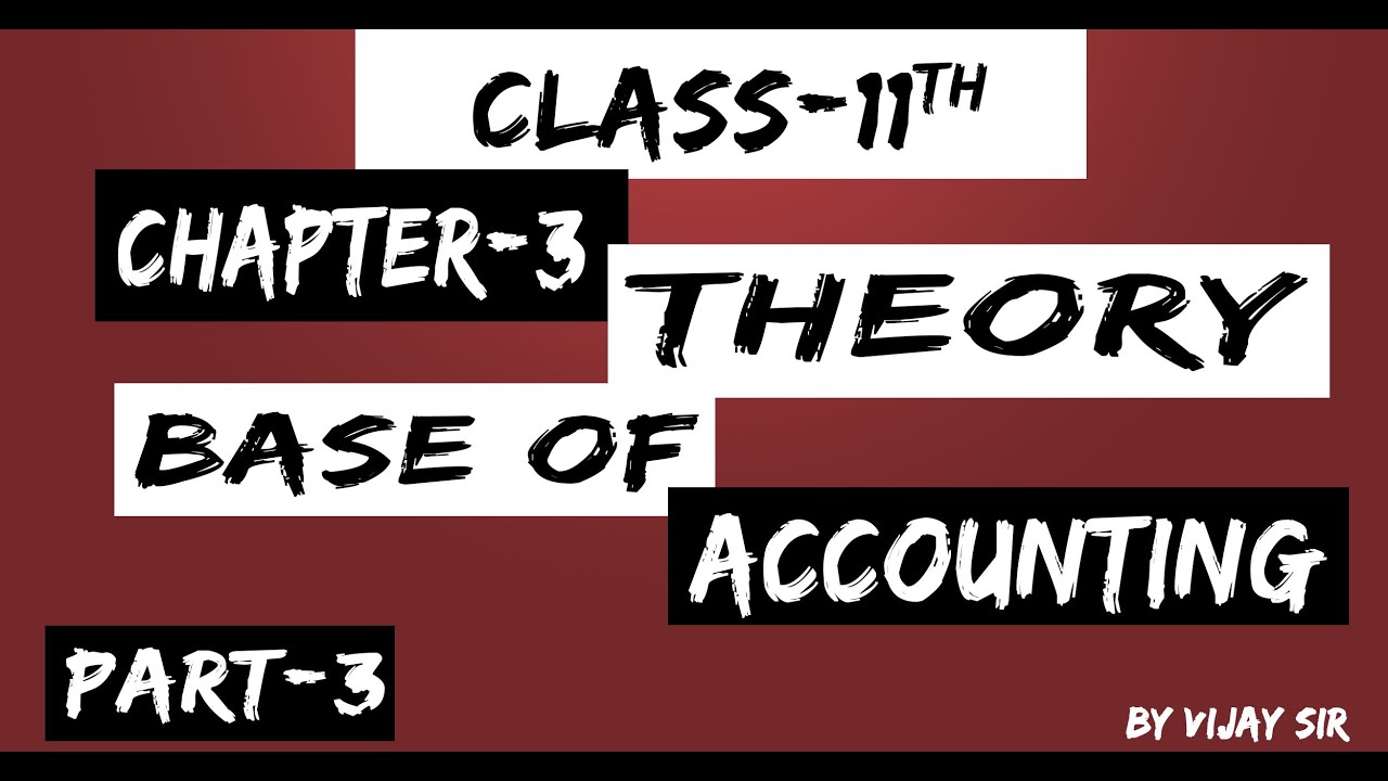 Class 11th | Theory Base Of Accounting | PART-3(Accounting standards ...